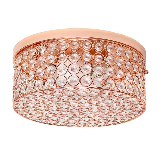 Glam 2 Light 12 Inch Round Flush Mount, Rose Gold - Walmart.com