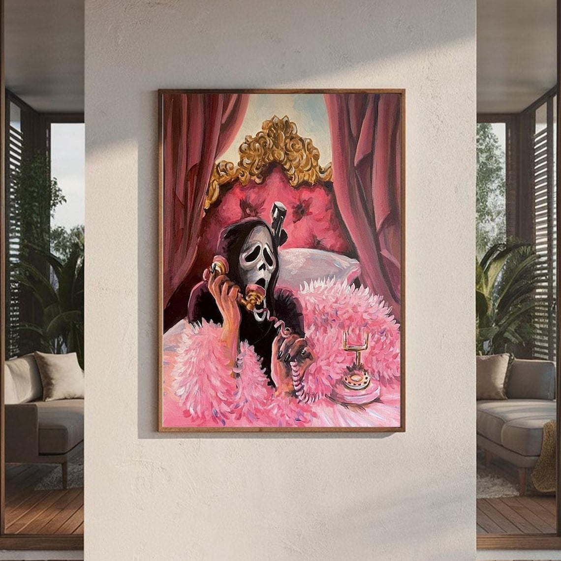 Glam Horror Art Poster, Masked Figure, Retro Camp Home Decor Li-T11-183 ...