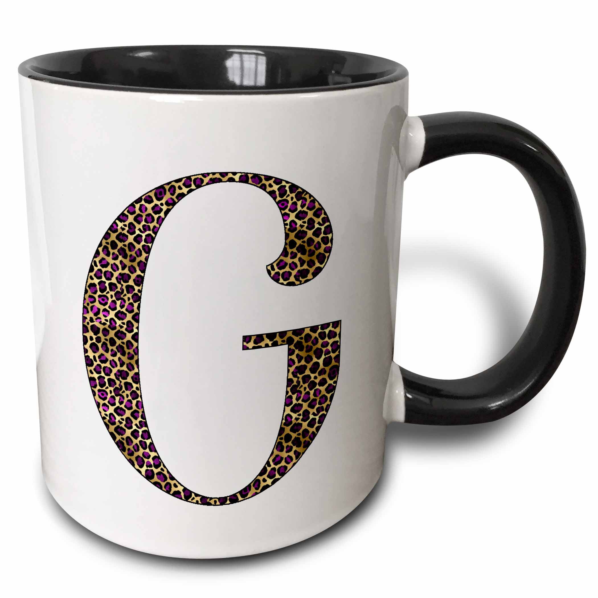 3drose, Glam Image of Gold and Purple Leopard Spots Monogram Initial G ...