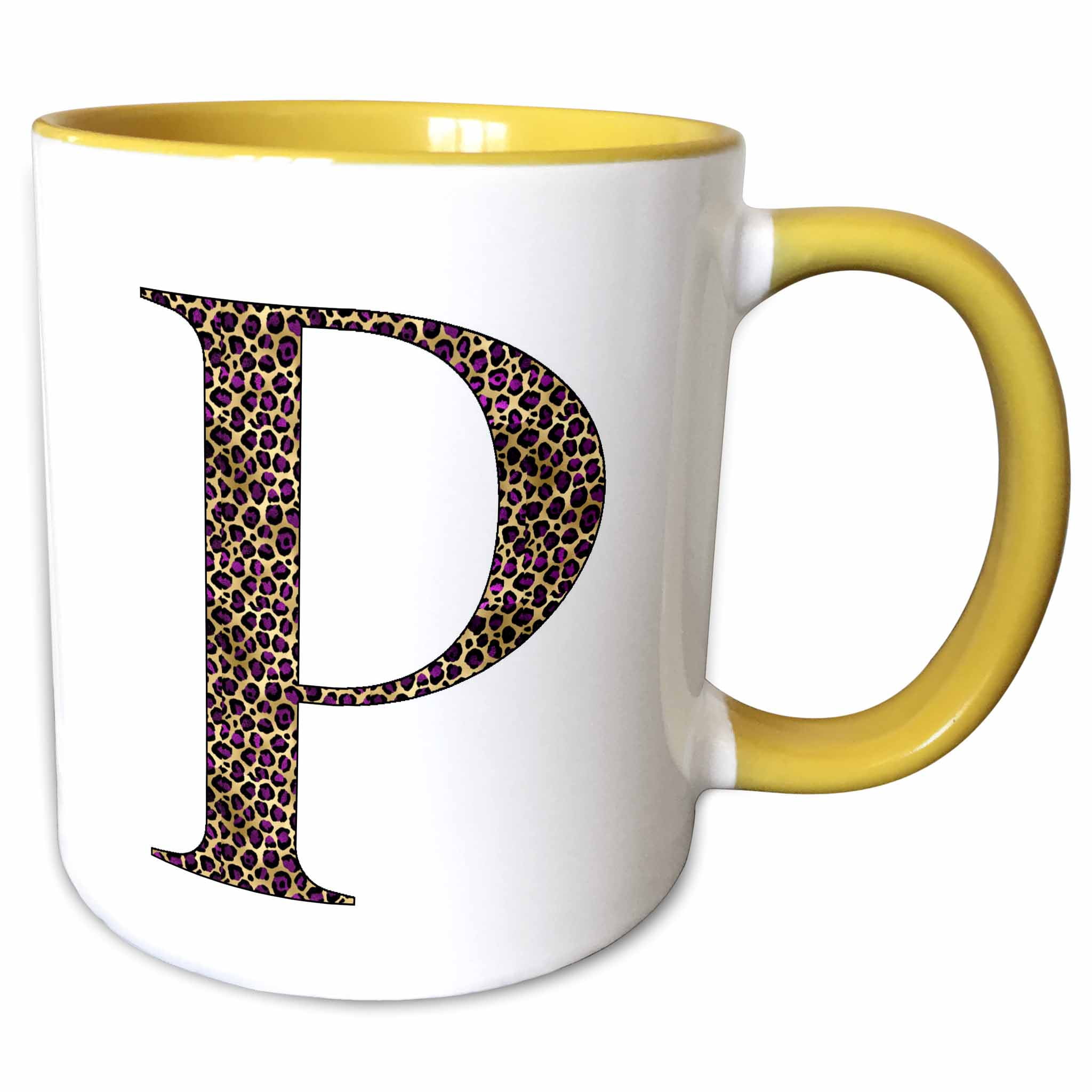 3drose, Glam Image of Gold and Purple Leopard Spots Monogram Initial P ...