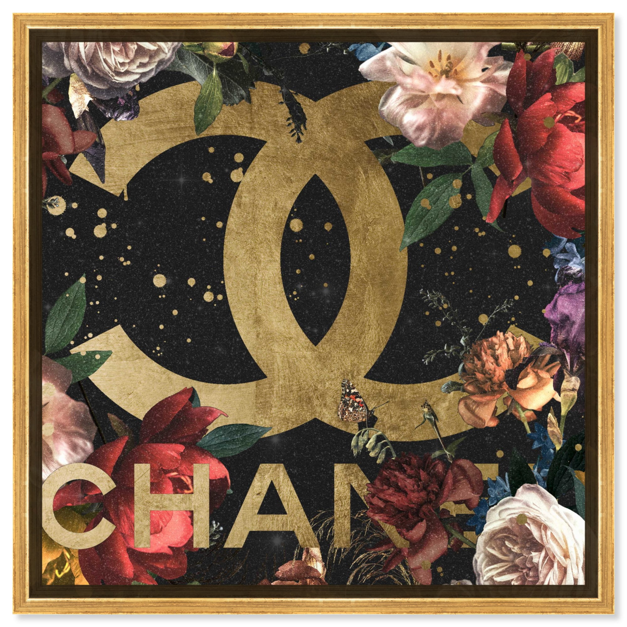 Glam Lost In Florals Noir II Canvas Dark Fashion Wall Art by Art Remedy ...