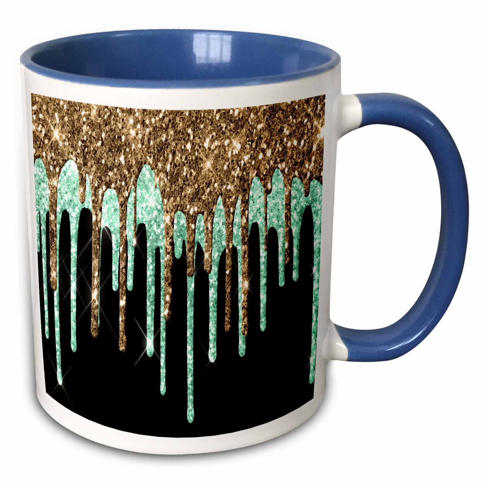 3drose, Glam Mint Green and Image of Gold Image of Paint Drip ...
