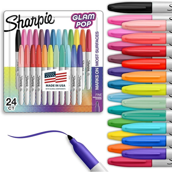 Glam Pop Permanent Markers Fine Tip Marker Set Coloring Art Drawing ...