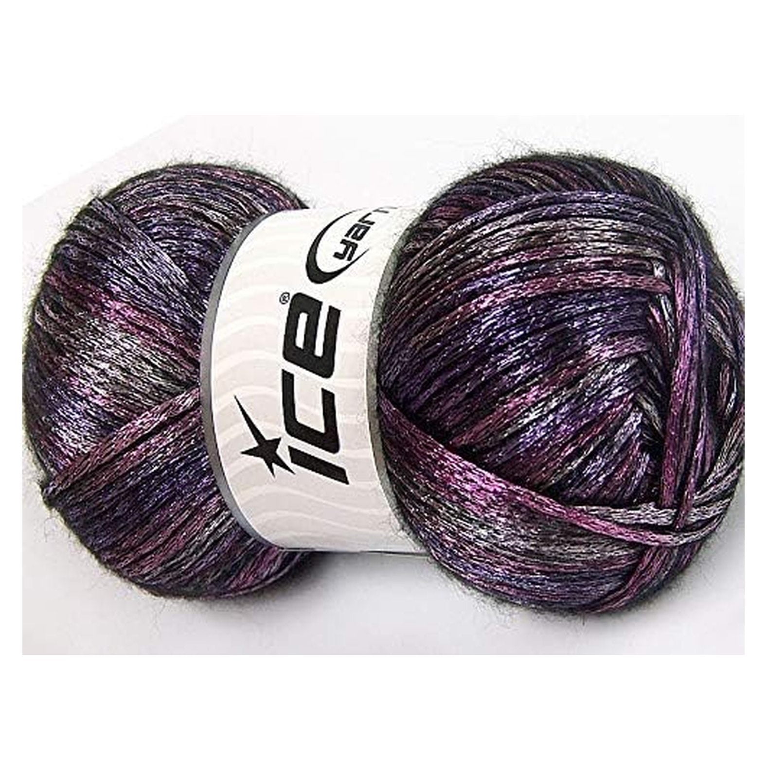 Glam Universe Pink, Black, Variegated Metallic Sheen Fuzzy Nylon Wool ...