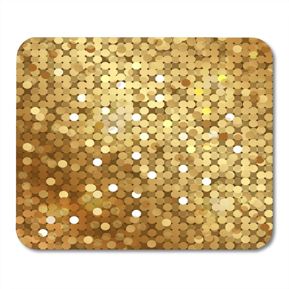 Glam Yellow Glitter Gold with Sequins Bling Confetti Mousepad Mouse Pad ...