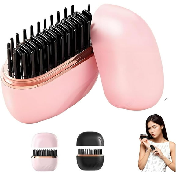 HPZZ Mini Hair Straightener, 2-in-1 Cordless Straightening Comb with 3-Speed Temperature Control ...