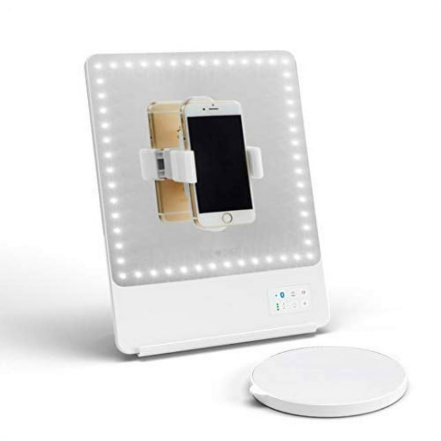Glamcor Riki Skinny Smart Vanity Mirror with HD LEDs, Magnifying Mirror ...