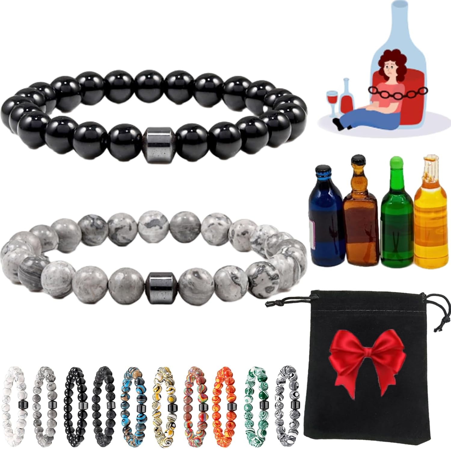 Glame Anti Alcohol Bracelet Magnetic Mood, 2 PCS Anti Alcohol Bracelet ...