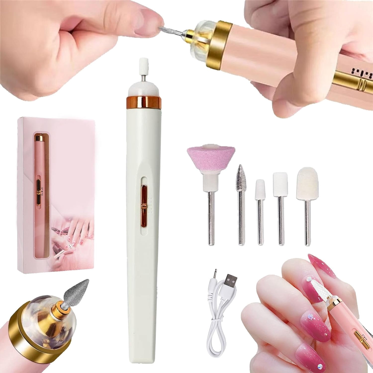 Glamics - Glamics Nail Set, 5 In1 Glamics Electric Nail Manicure Set ...