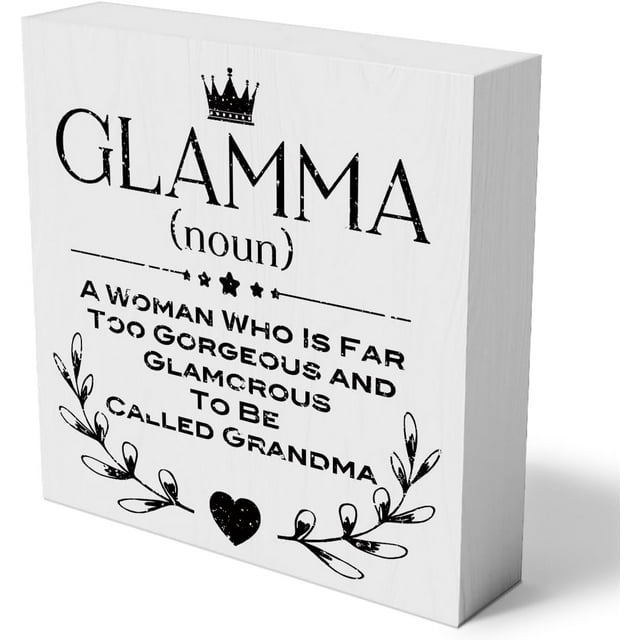 Glamma Definition Wooden Box Sign Home Wall Decor 7x7 Inch Rustic a ...