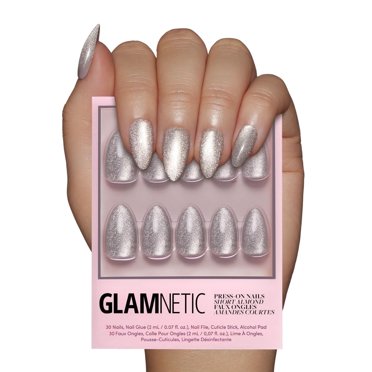 Mané Nails - Handmade Azure Cream Champagne Press-On Nails Medium, Kit ...