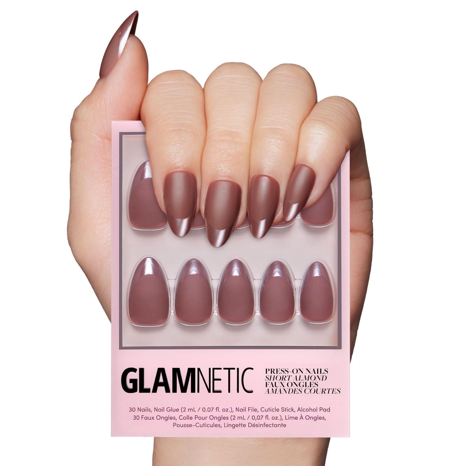 Glamnetic Press-On Nails – Terra | Earthy Brown Matte Almond Nails ...