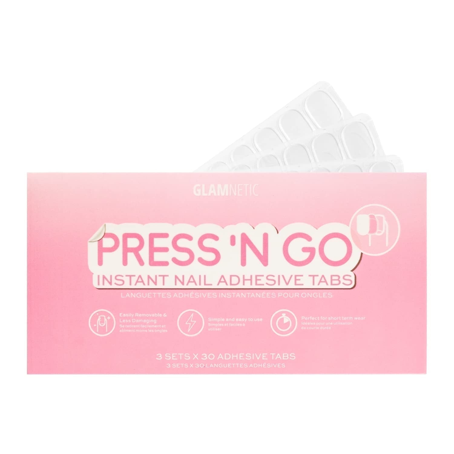 Glamnetic Adhesive Nail Tabs, Double-Sided Nail Glue Type, Non-Damaging ...