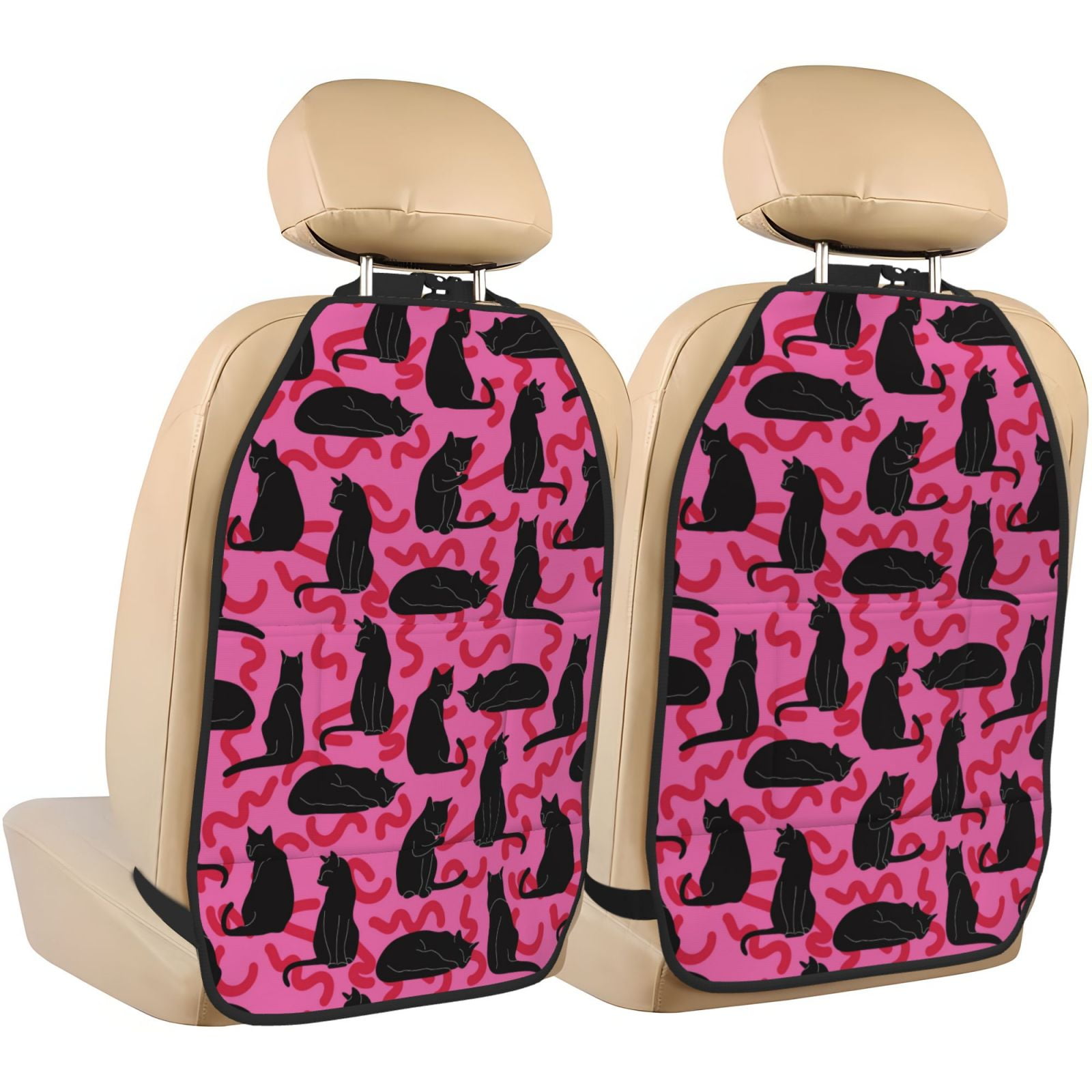 Glamorous Cartoon Cat Black BackSeat Car Organiser, Waterproof ...