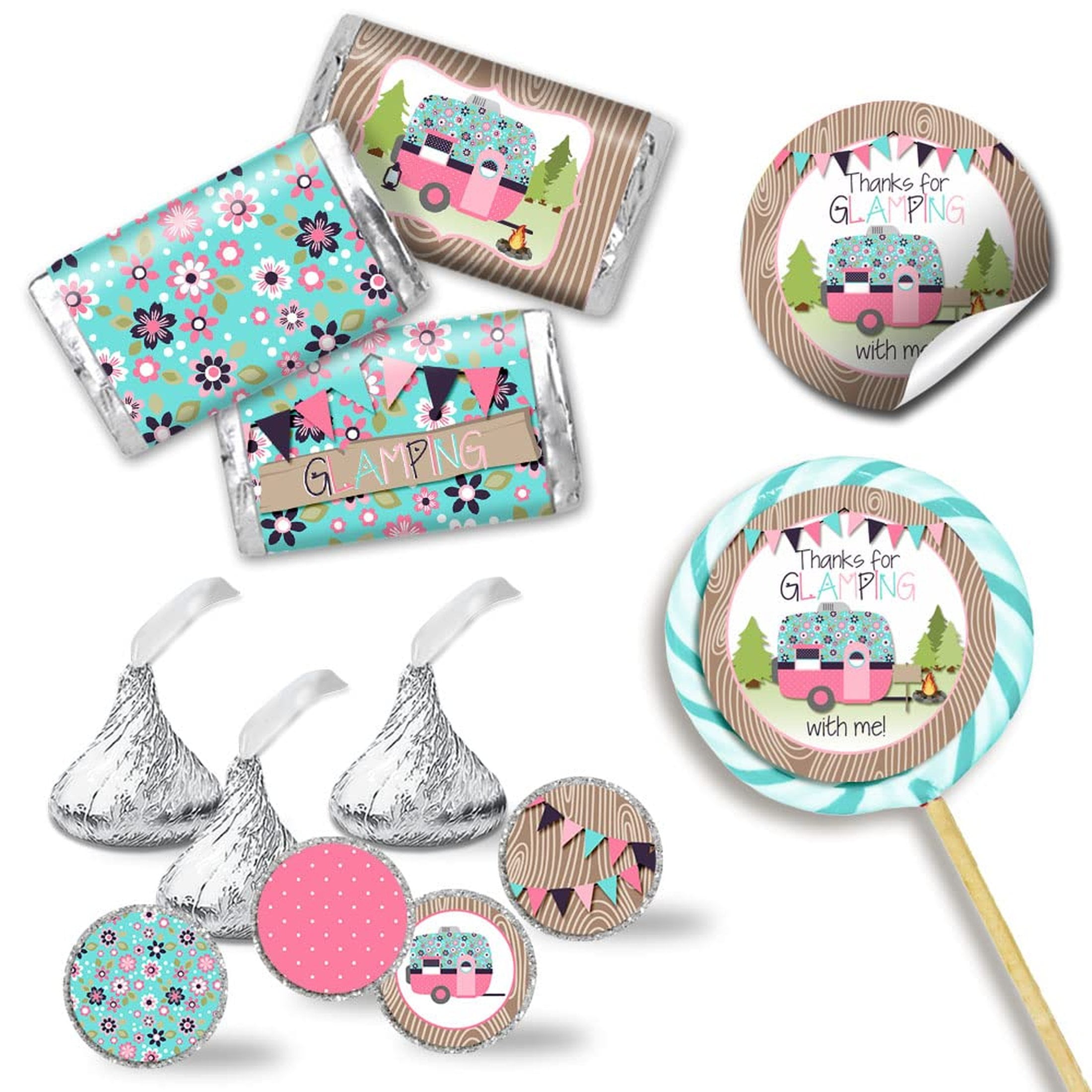 Glamorous Glamping Birthday Party Sticker Collection - 429 Piece Kit ...