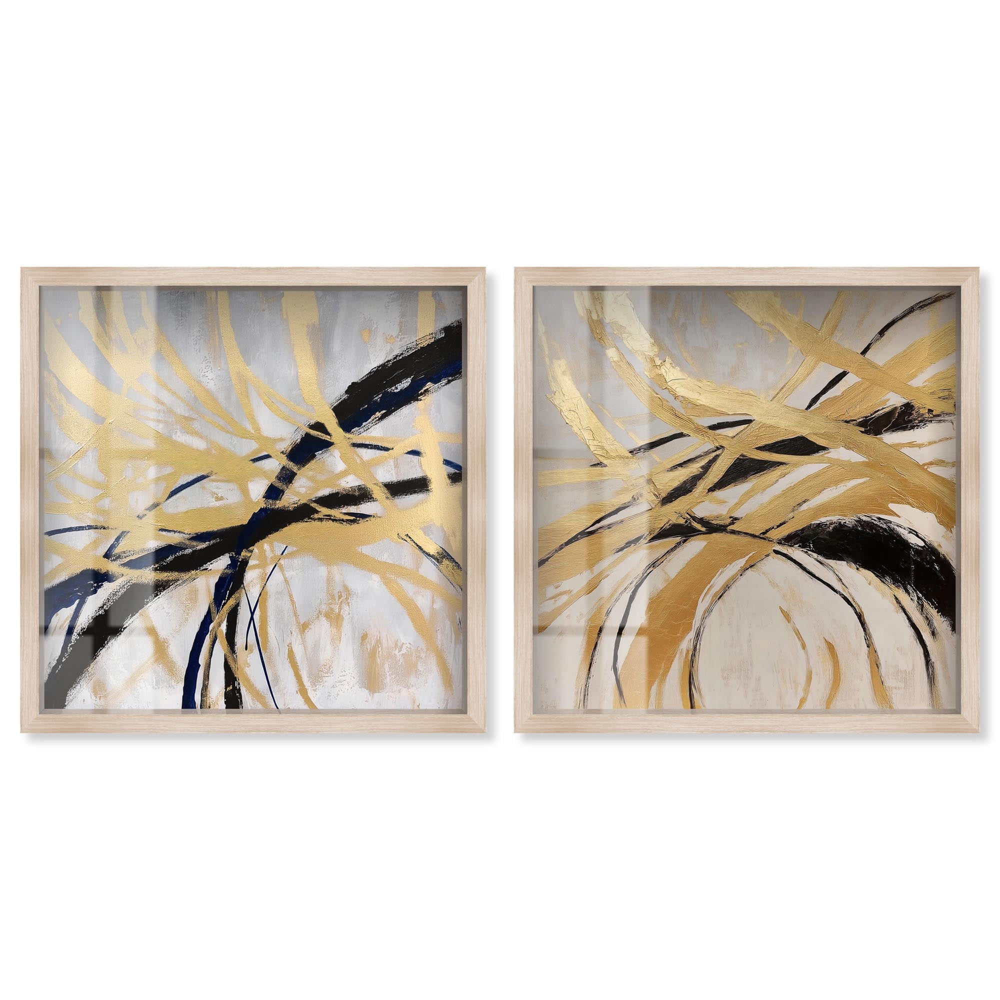Glamorous Gold Glam Set Shadowbox Boho Wall Decor by Art Remedy, Blonde ...