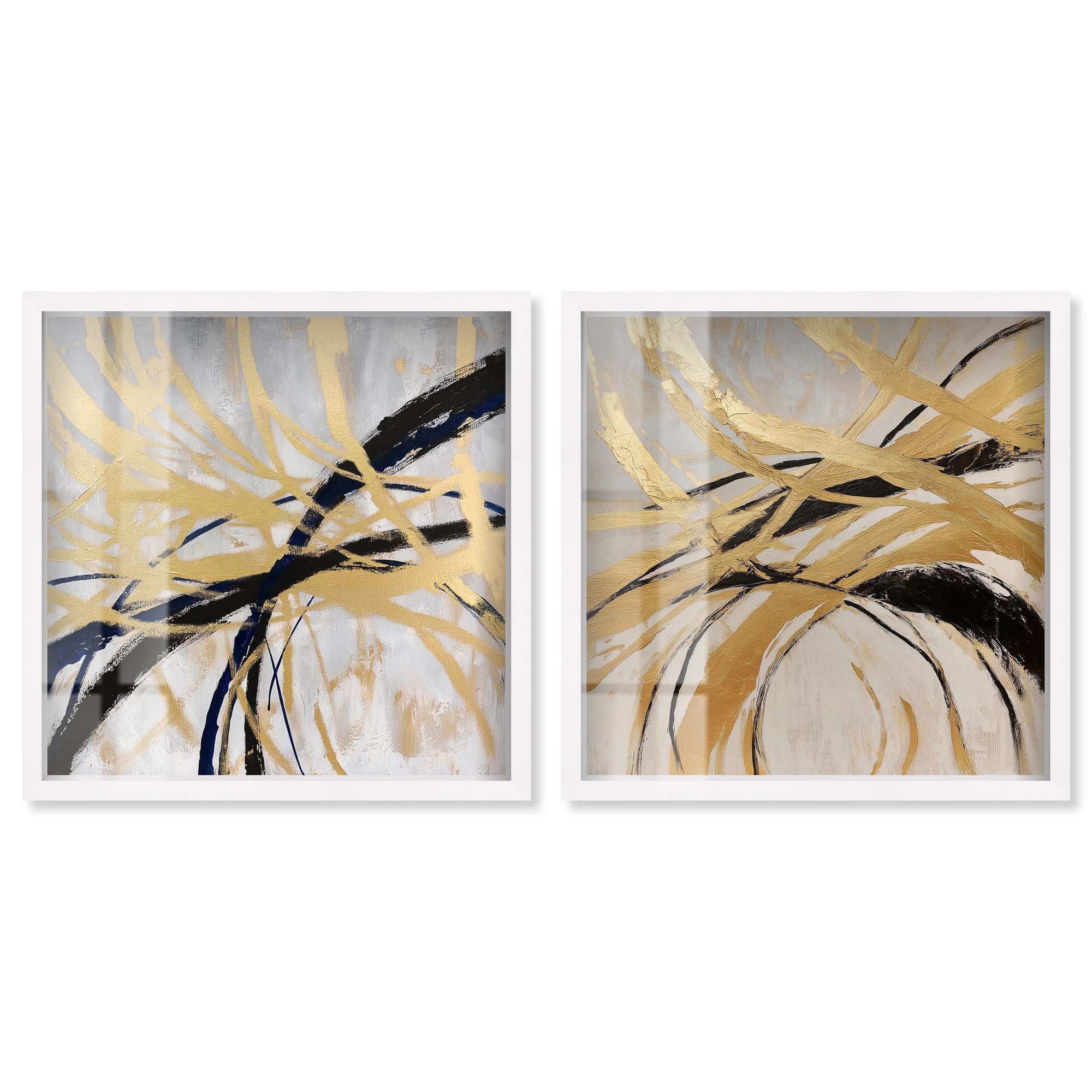 Glamorous Gold Glam Set Shadowbox Boho Wall Decor by Art Remedy, White ...