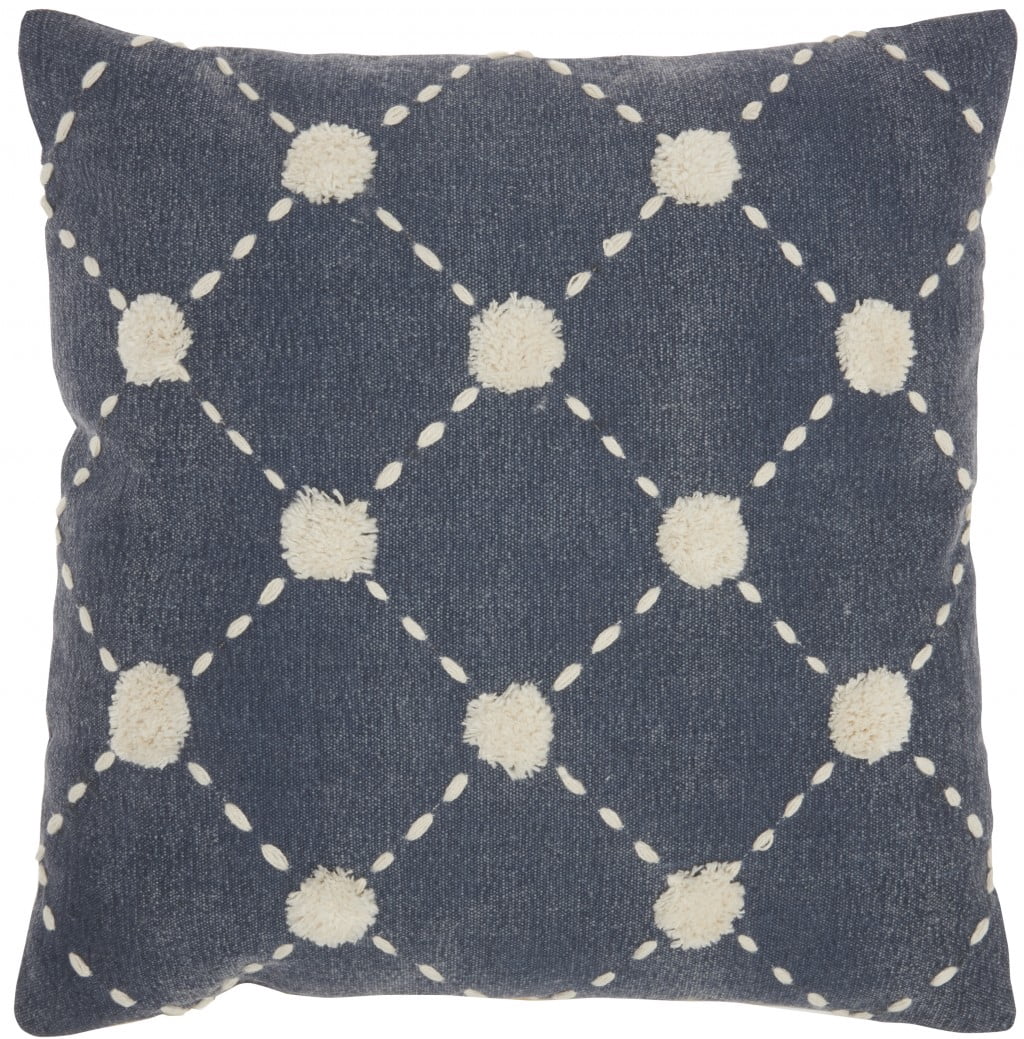 Glamorous Handcrafted Navy Accent Throw Pillow - Walmart.com