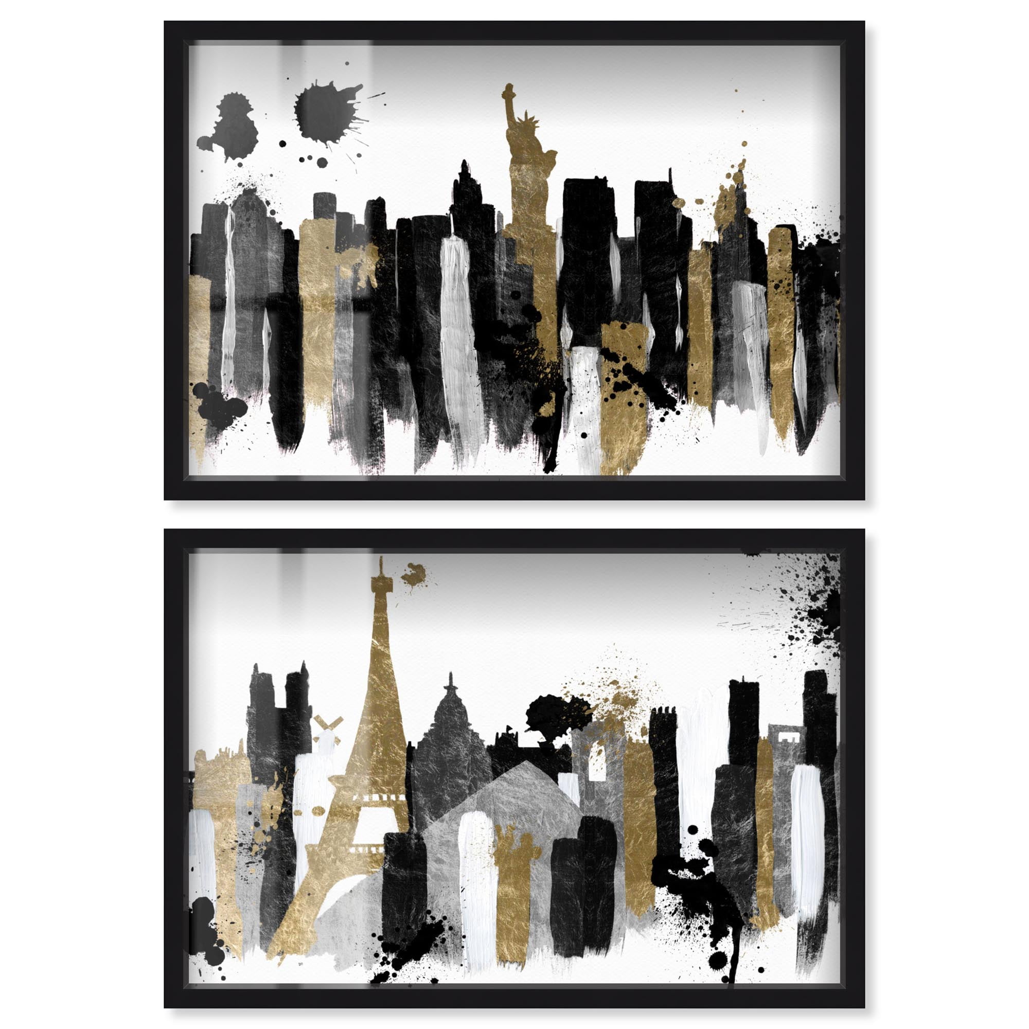 Glamorous New York Nights Set Shadowbox Abstract Wall Decor by Art ...
