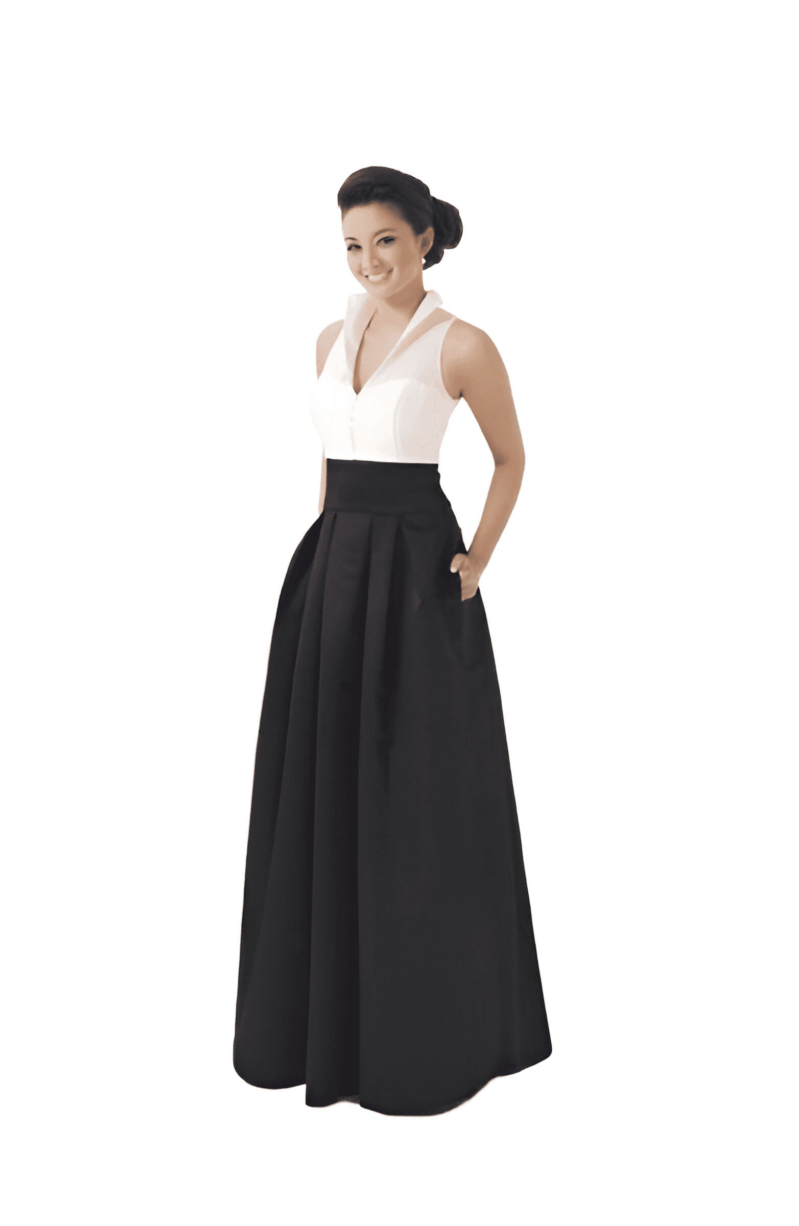 Modern Womens Black Taffeta Maxi Pleated Skirt with Pockets – Perfect ...