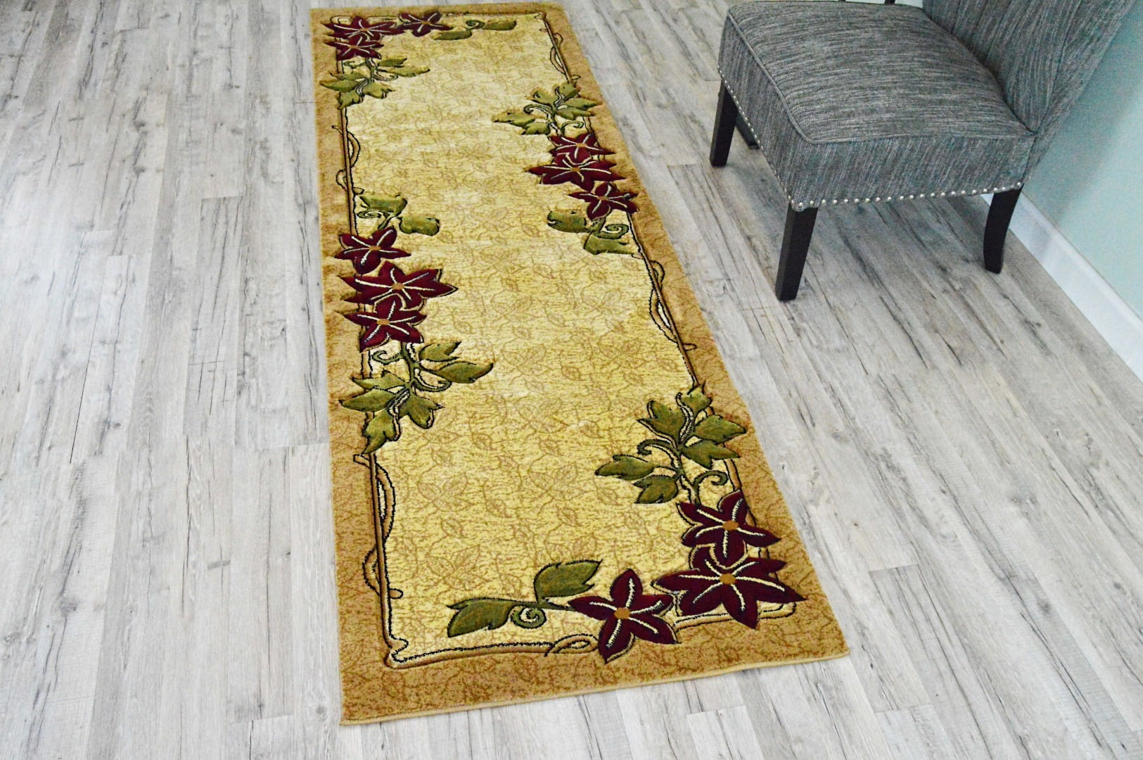 Glamour 3D Hand Carved Traditional Design 207 Beige Rug Oriental Floral ...