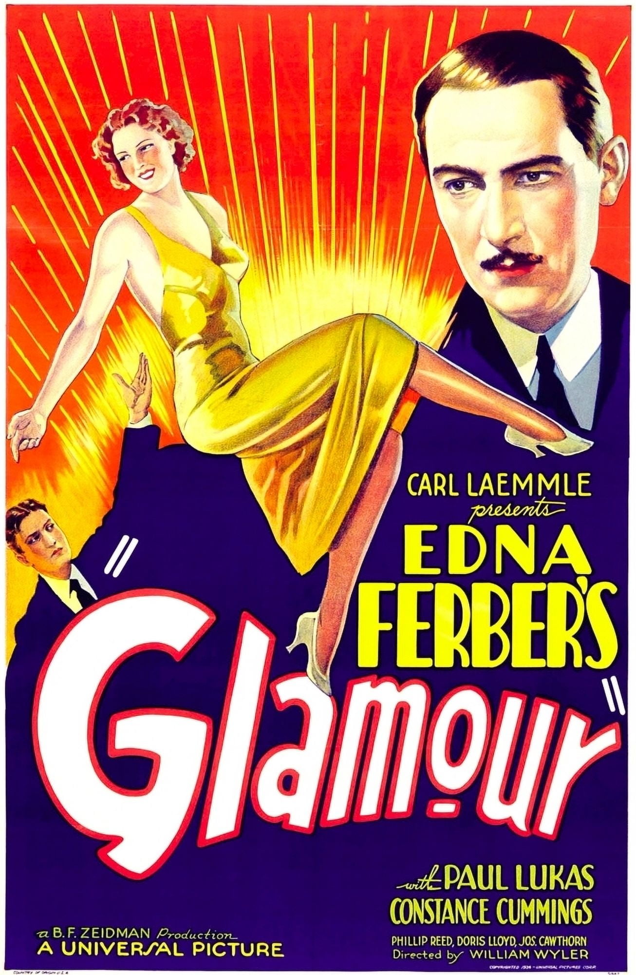 Glamour Center: Constance Cummings Right: Paul Lukas 1934 Movie Poster Masterprint (11 x 17 ...