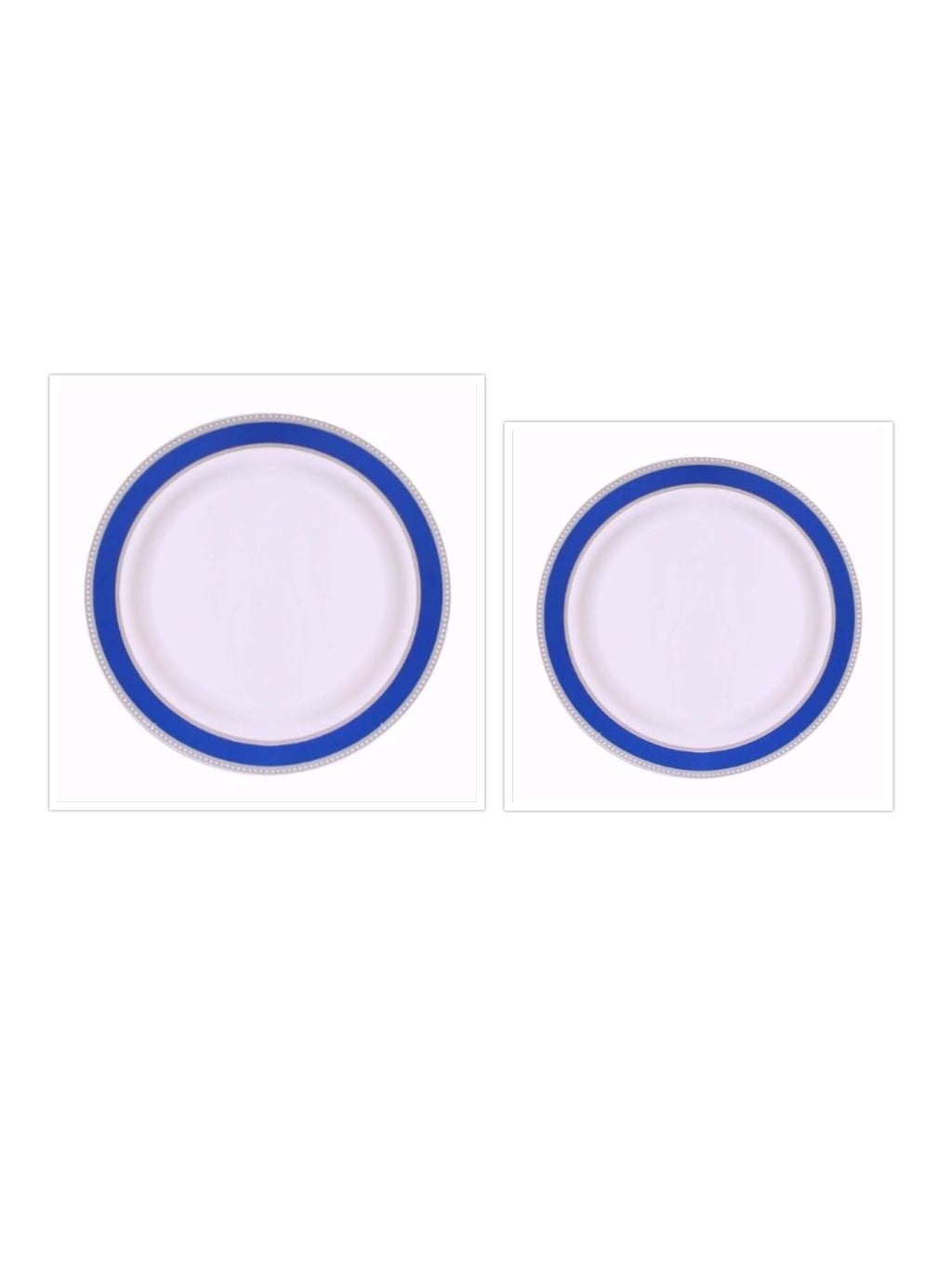 Glamour Collection White w/ Metallic Silver and Blue Border *Combo ...