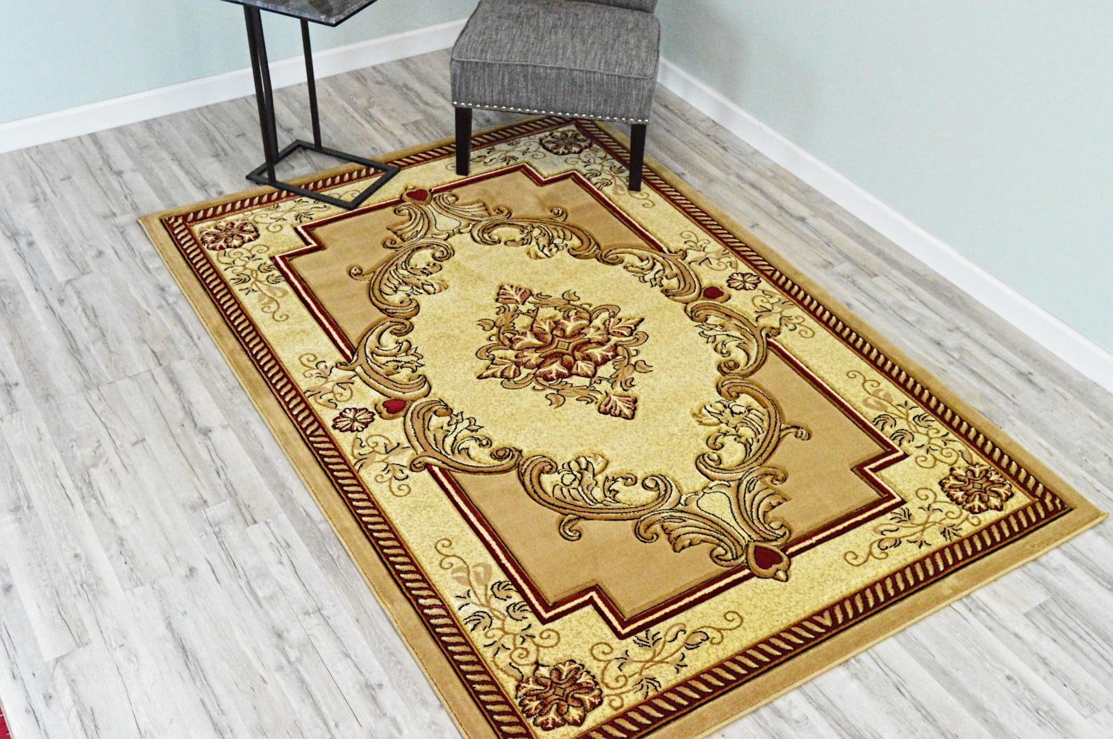 Glamour Thick Plush Oriental Area Rug Traditional Carpet Floral ...