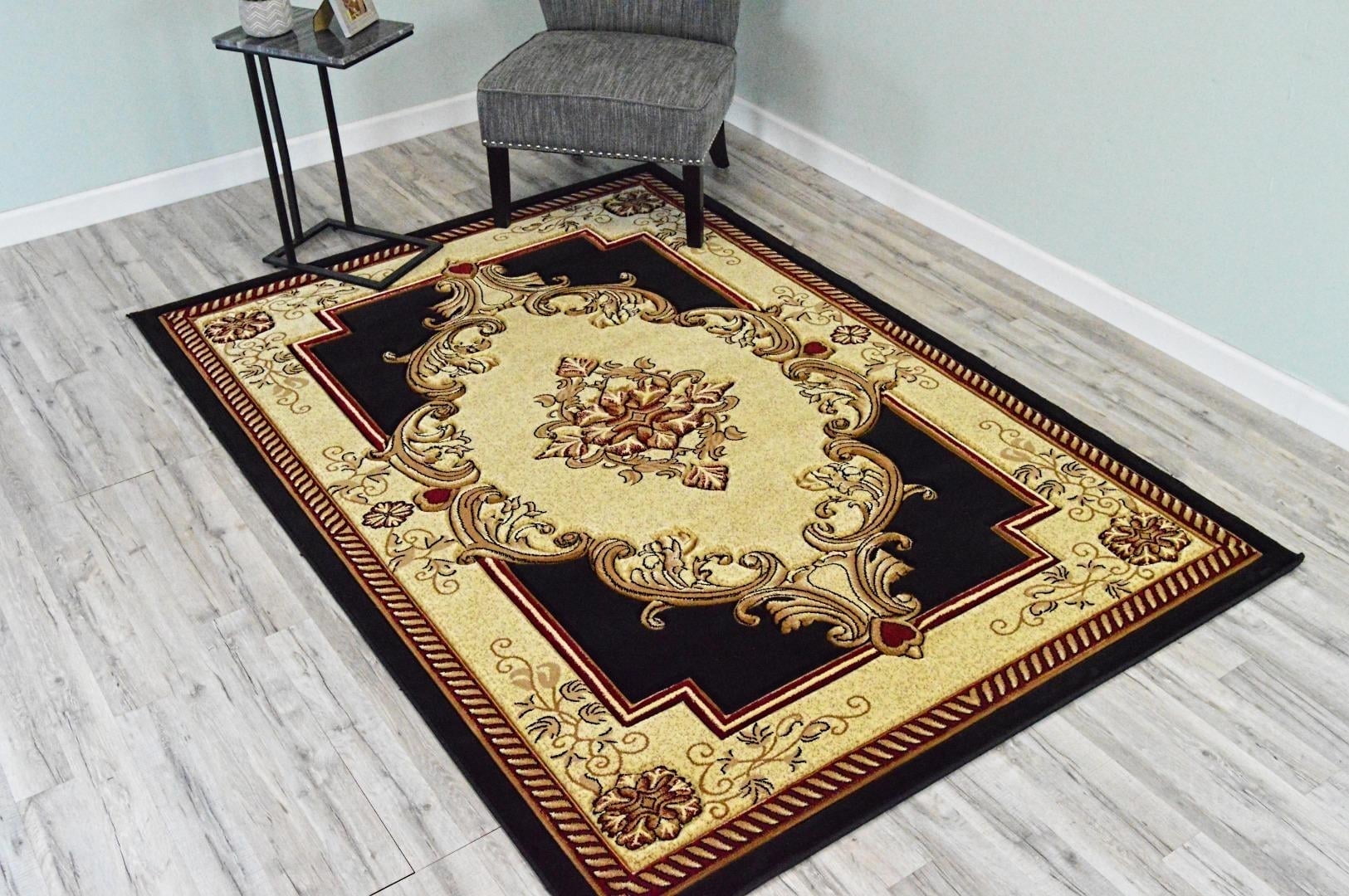 Glamour Thick Plush Oriental Area Rug Traditional Carpet Floral ...