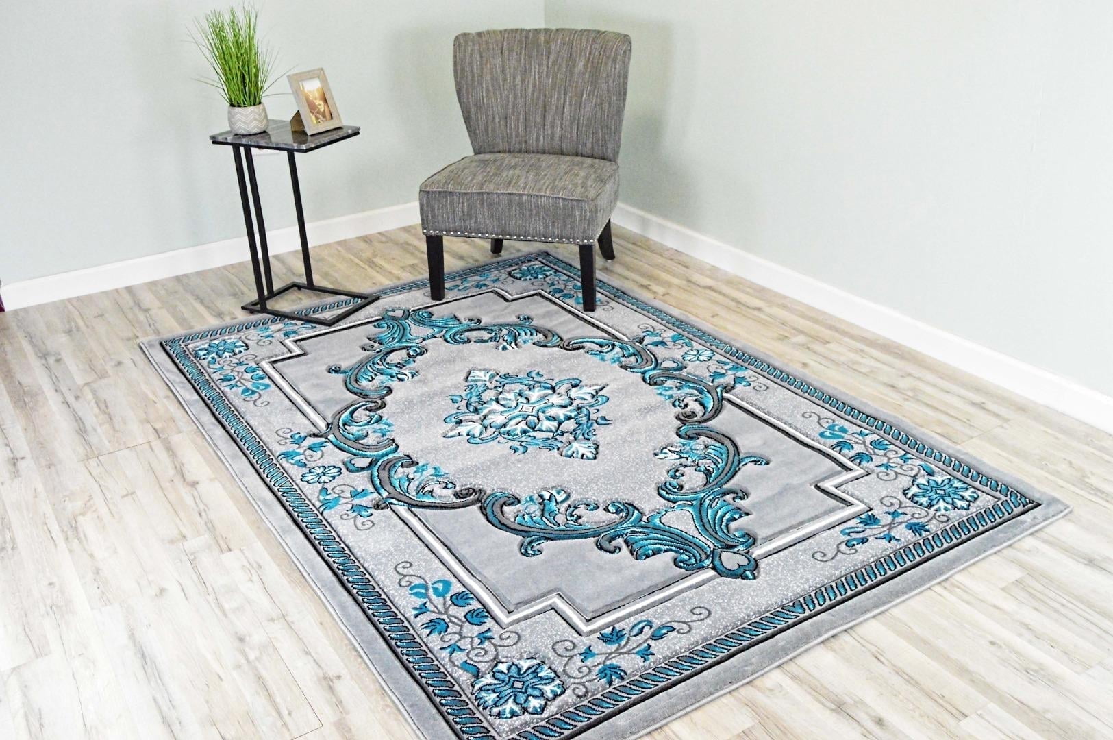 Glamour Thick Plush Oriental Area Rug Traditional Carpet Floral ...