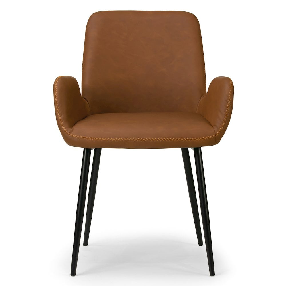 Glamour Home Alrik 19.25" Modern Faux Leather Upholstered Dining Arm ...