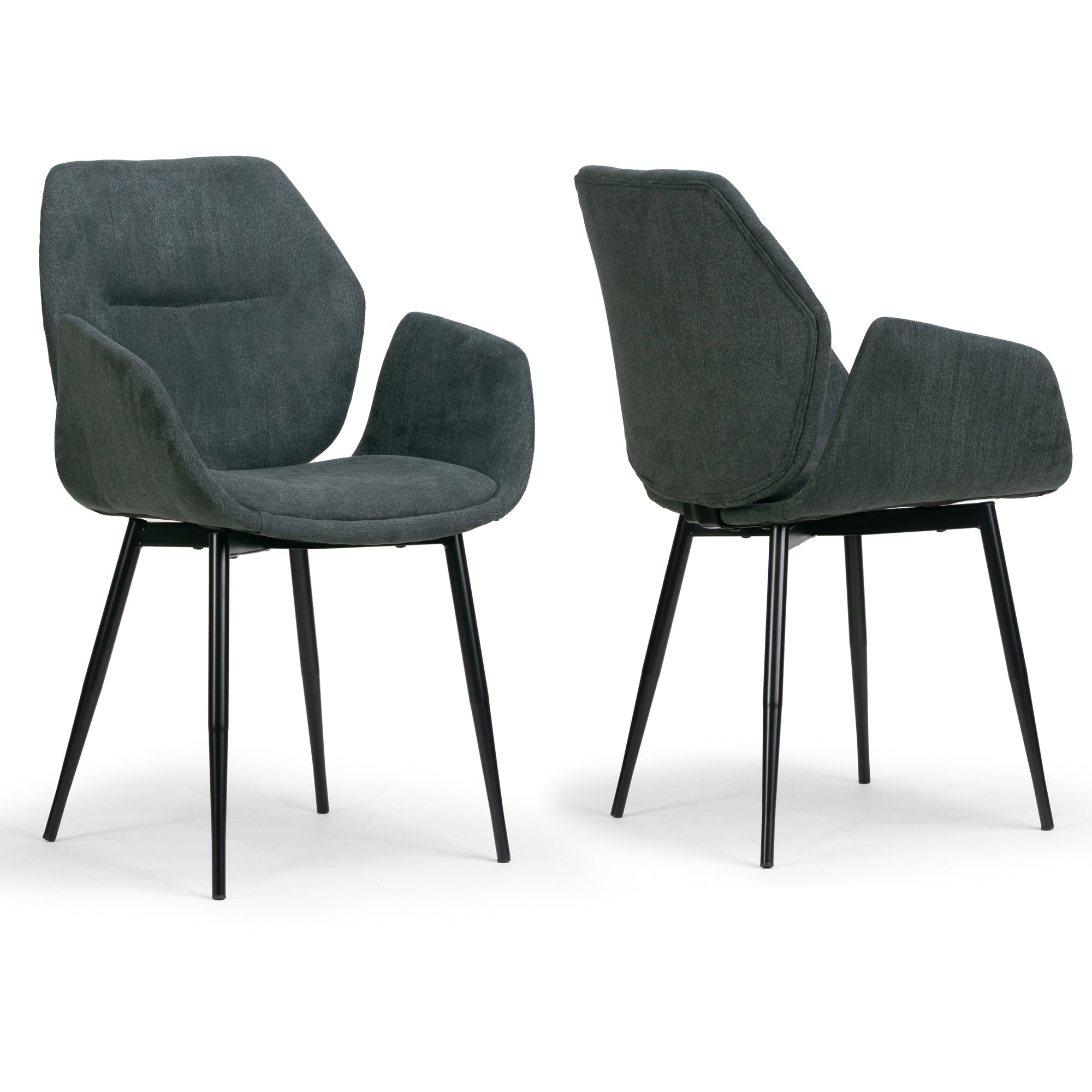 Glamour Home Amari 19.5" Modern Fabric Dining Chairs in Gray (Set of 2 ...