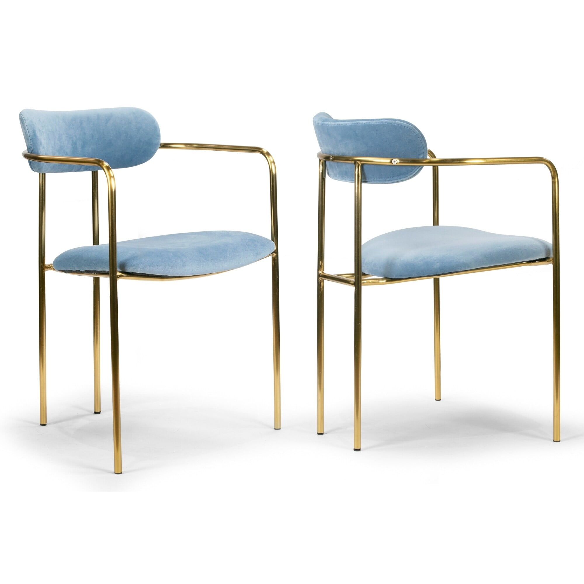 Glamour Home Anaya 18.5" Modern Velvet Dining Chairs in Blue (Set of 2) - Walmart.com