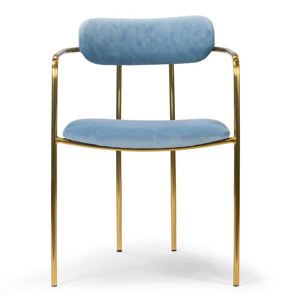 Glamour Home Anaya 18.5" Modern Velvet Dining Chairs in Light Blue (Set ...