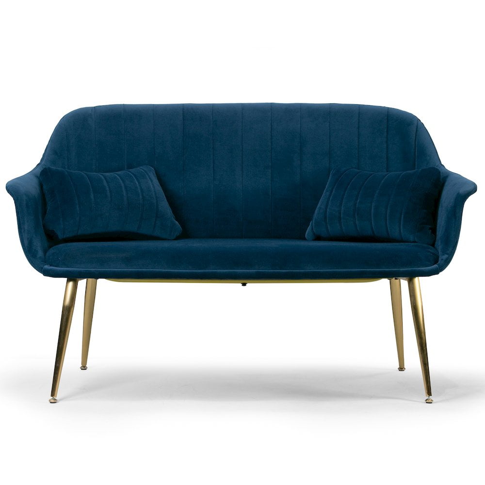 Glamour Home Angela Blue Velvet Loveseat and Accent Chair Set - Walmart.com