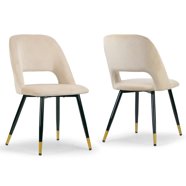 Limari Home Nadia 19.5" Modern Velvet Dining Chairs in Black (Set of 2 ...