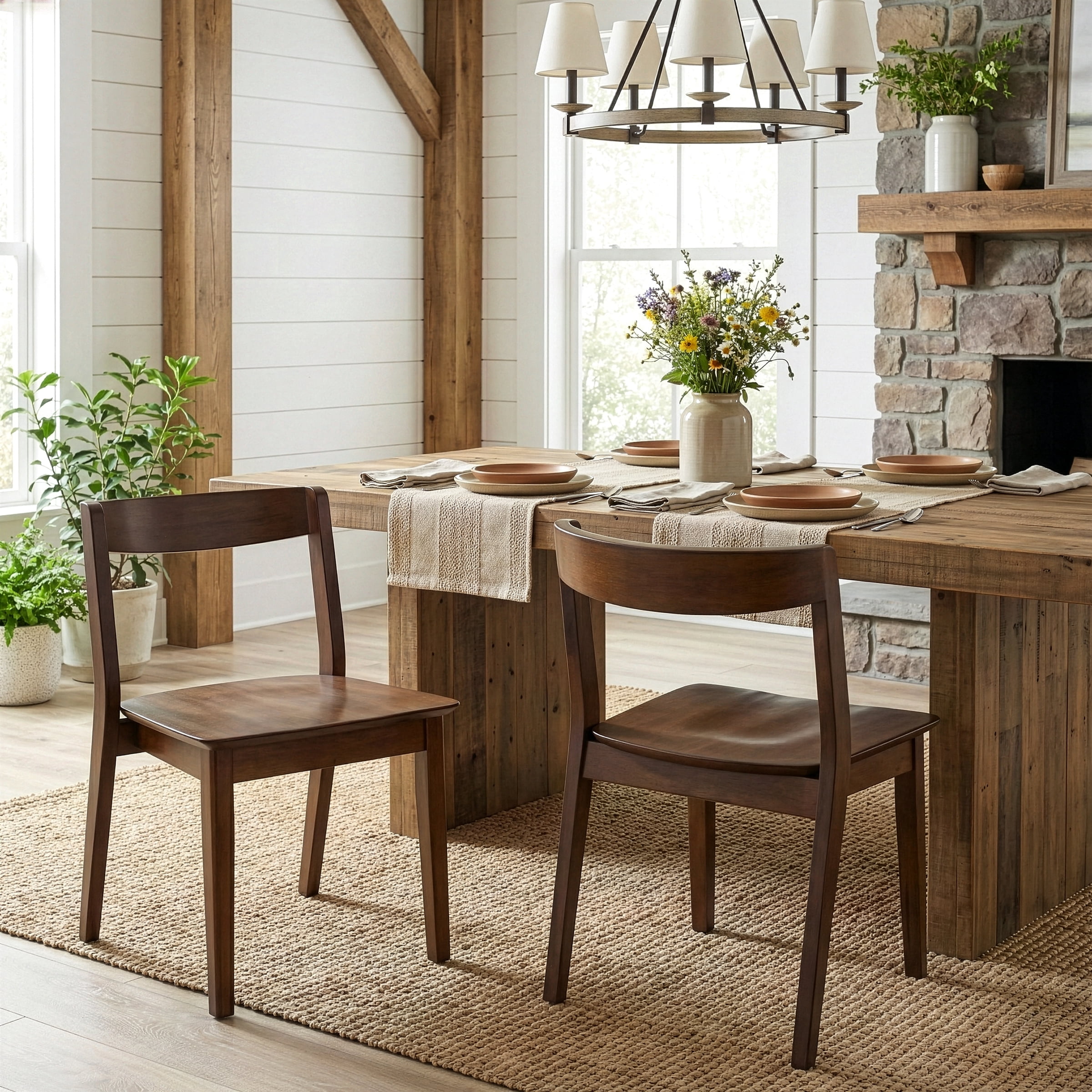 "Glamour Home Astor Solid Wooden Dining Chairs, 17.52"" with Curved ...