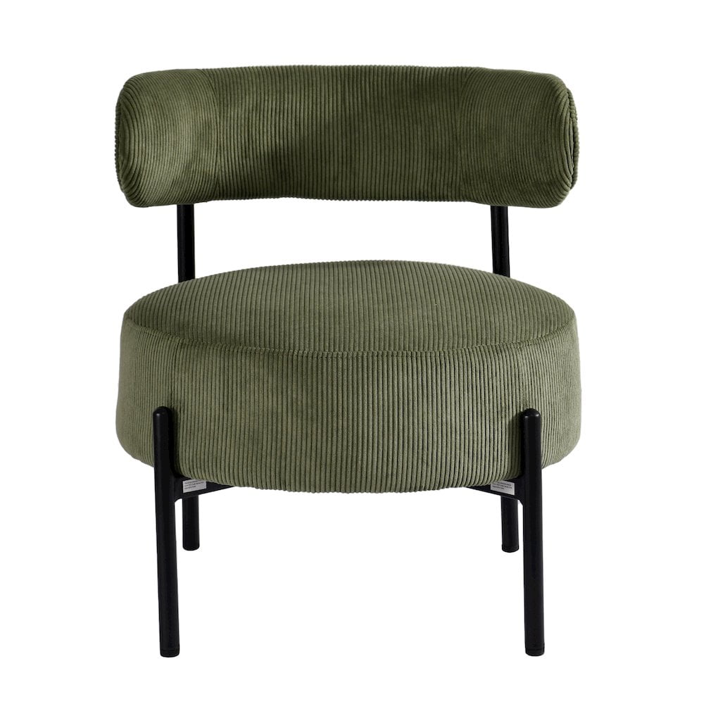 Glamour Home Bellatrix Green Corduroy Fabric Accent Chair with Black ...