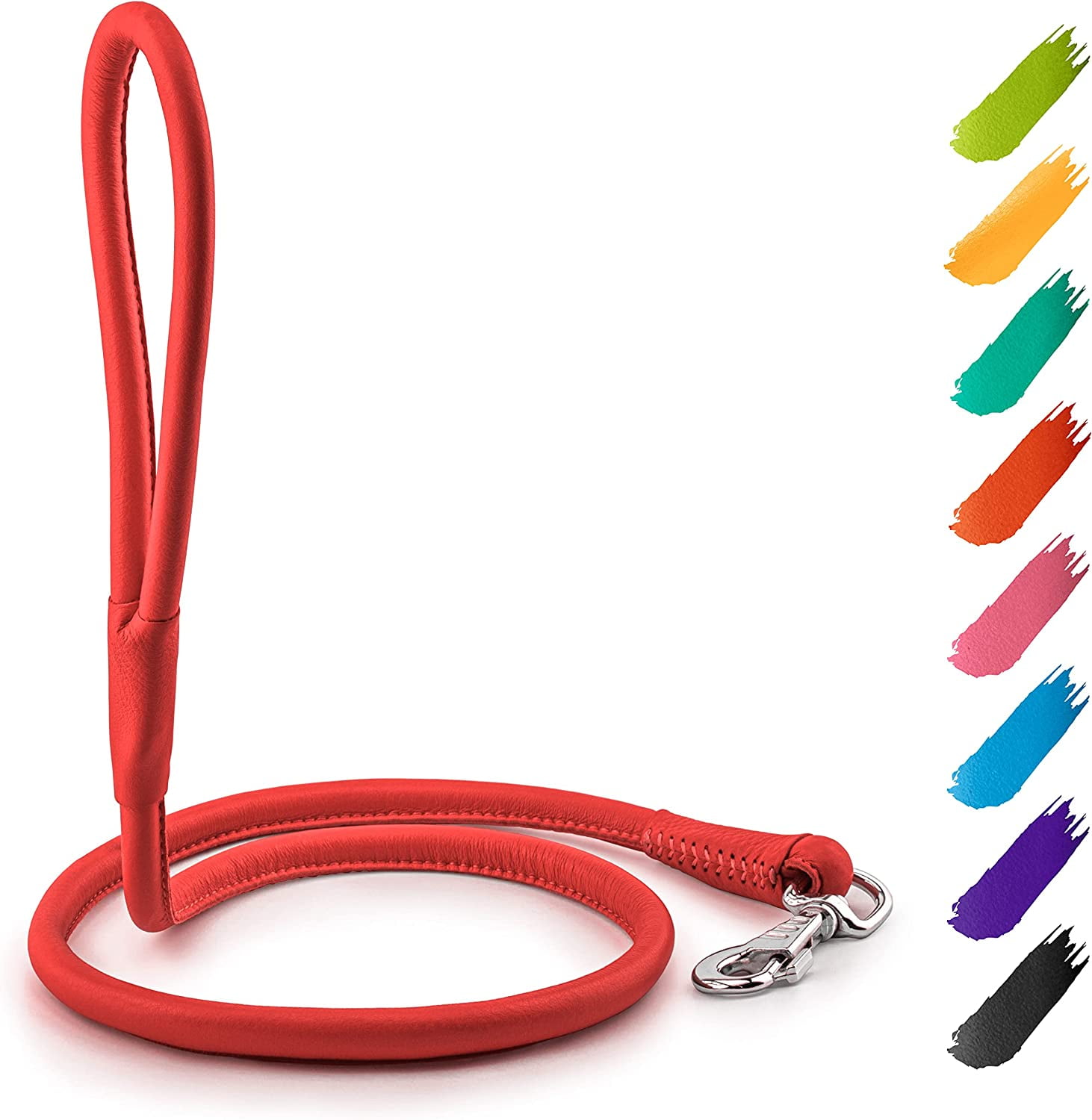 Glamour Rolled Leather Dog Leash for Small Medium and Large Dogs ...