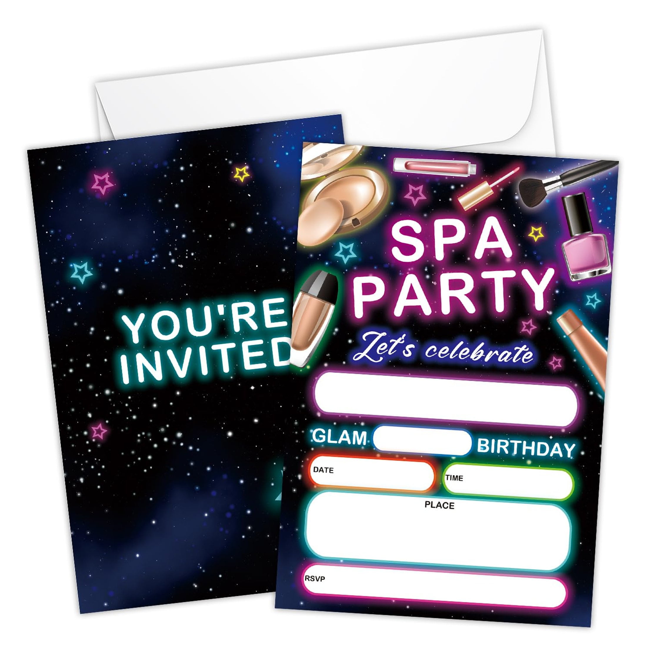 Glamour Spa Party Invitation Cards for Girls and Teens, Perfect for ...
