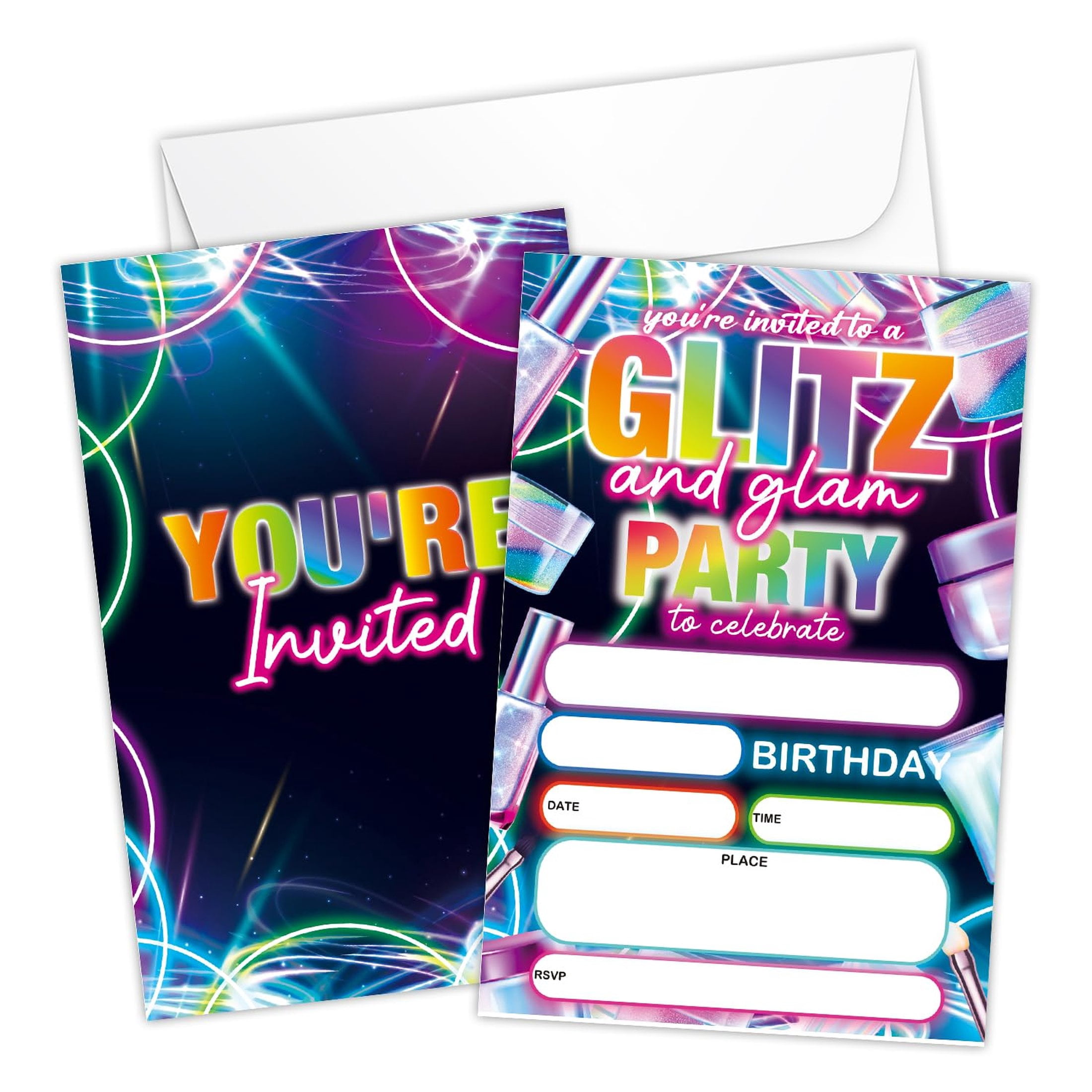 Glamour Spa Party Invitation Cards for Girls and Teens, Perfect for ...