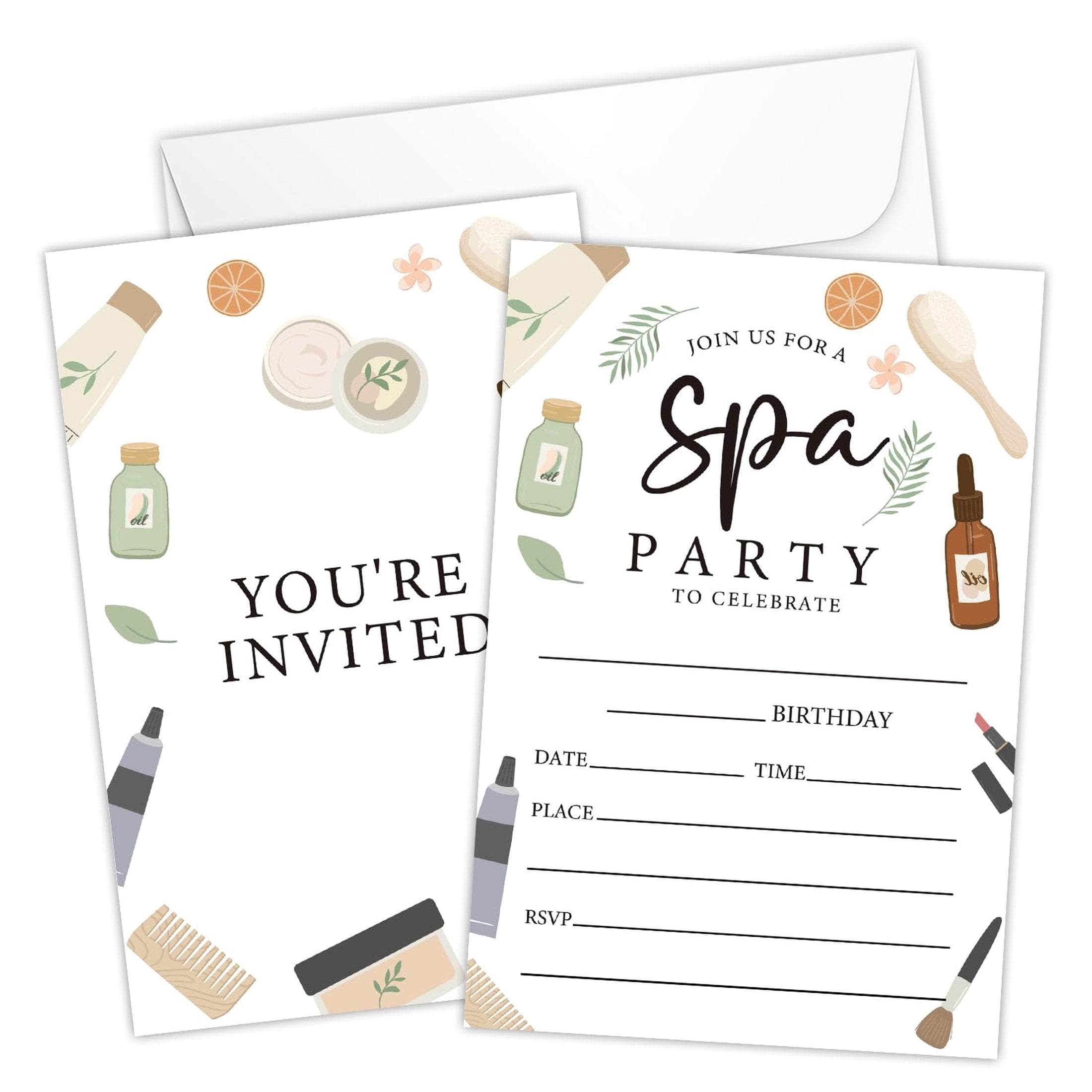 Glamour Spa Party Invitation Cards for Girls and Teens, Perfect for ...