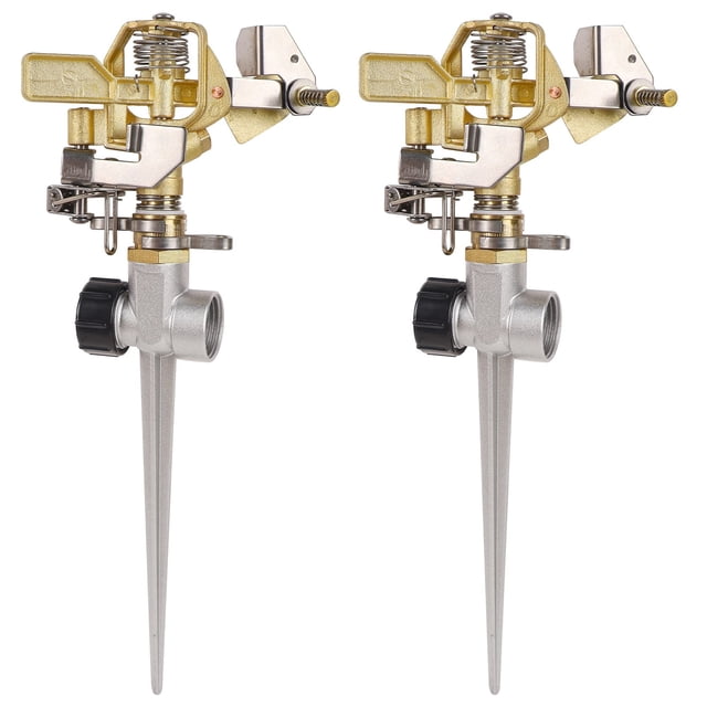2-Pack Heavy Duty Brass Impact Sprinklers, Adjustable Lawn Sprinkler on ...