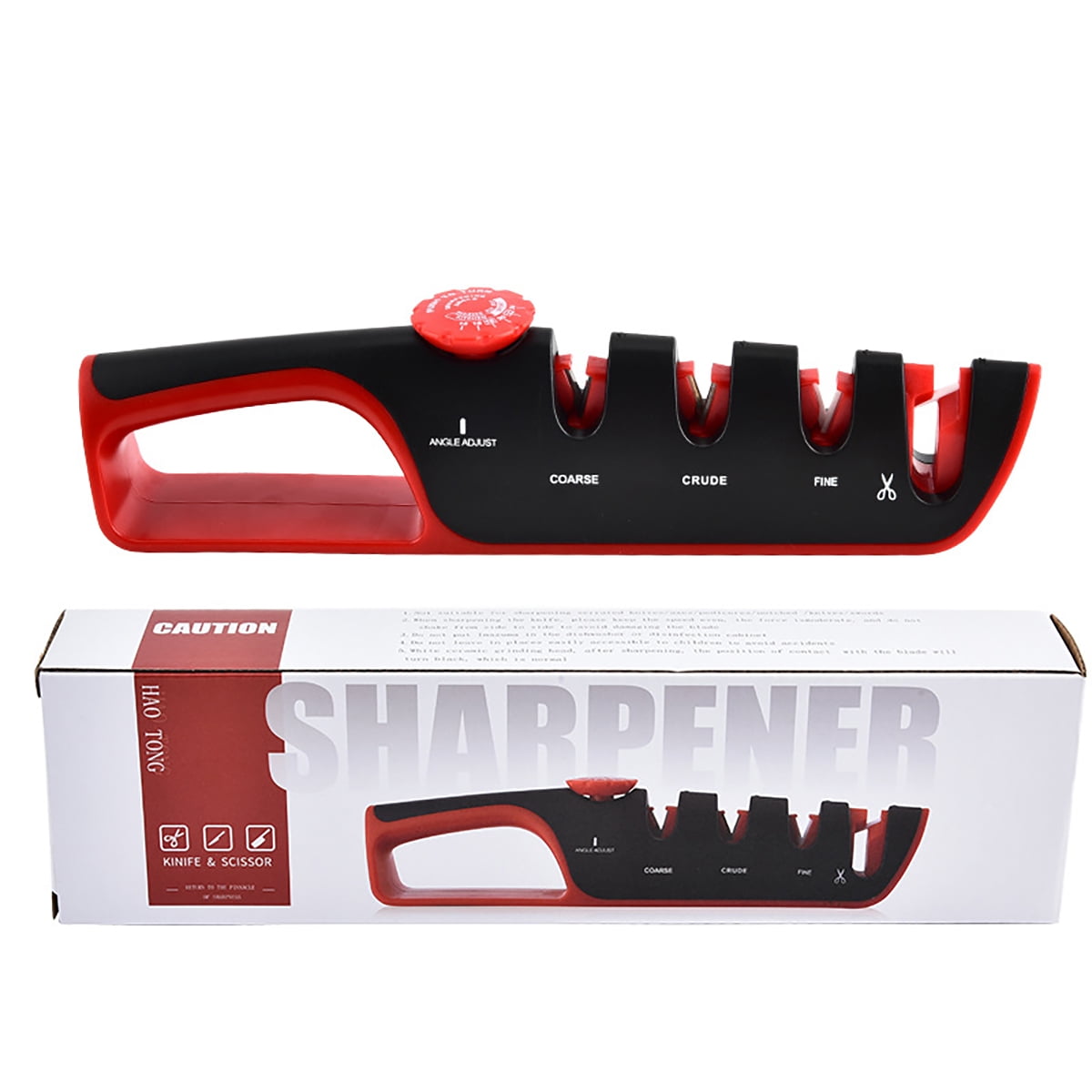GlamourGaze 4 Stage Adjustable Knife Sharpener 6 Angle Diamond Coated ...