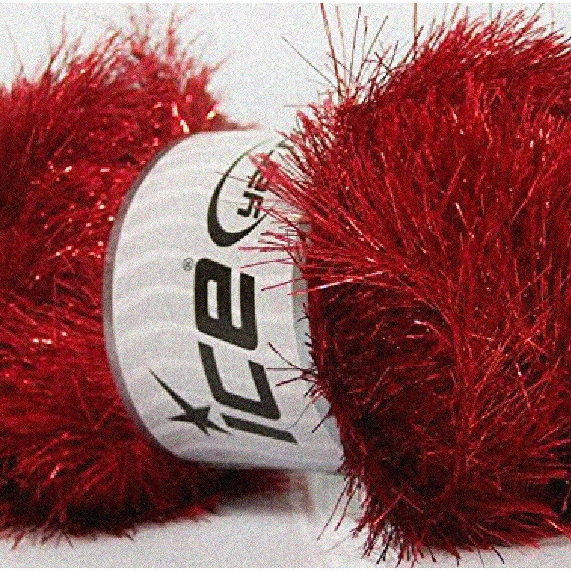 GlamourGlow Crimson Sparkle - 100g Lustrous Metallic Lash Yarn ...