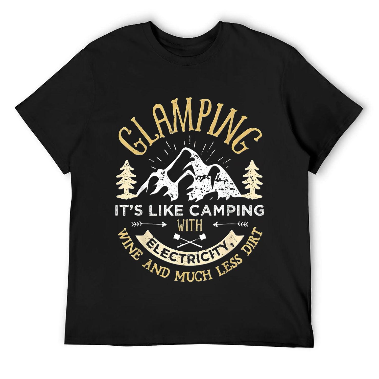 Glamping Definition Glamper Men Wine Funny Camping T-Shirt Black 2XL ...