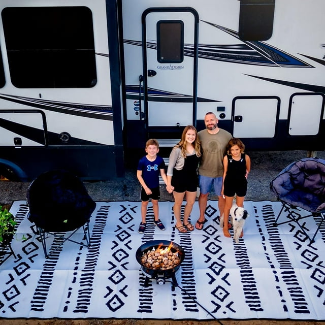 Glamplife Recycled Waterproof RV Mat | 8x16 Outdoor Rug for Camping ...