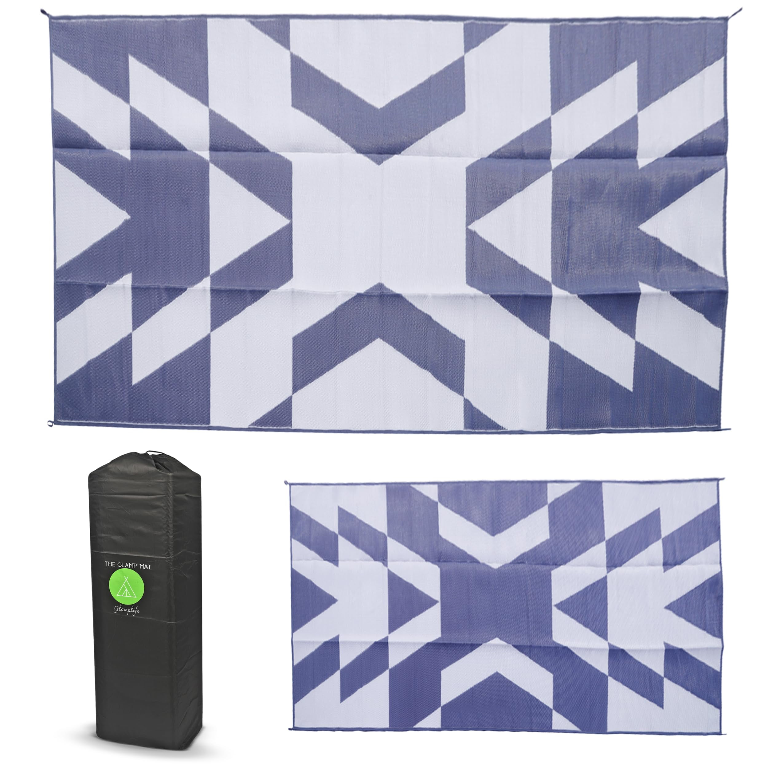 Glamplife Recycled Waterproof RV Rug | Large Outdoor Rug for Camping ...