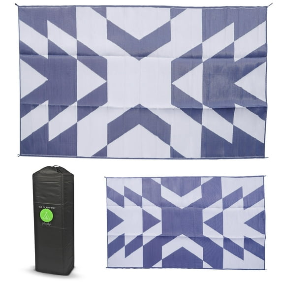 Glamplife Reversible Recycled Waterproof RV Rug | 9x12 Outdoor Camping ...