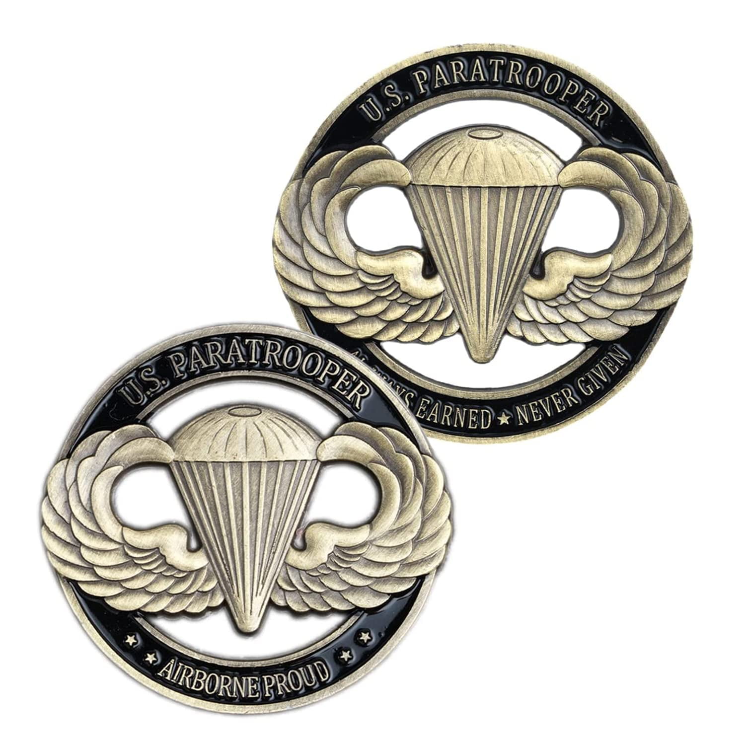 Glamtune American Paratrooper Challenge Coin US Hollow Paratrooper ...